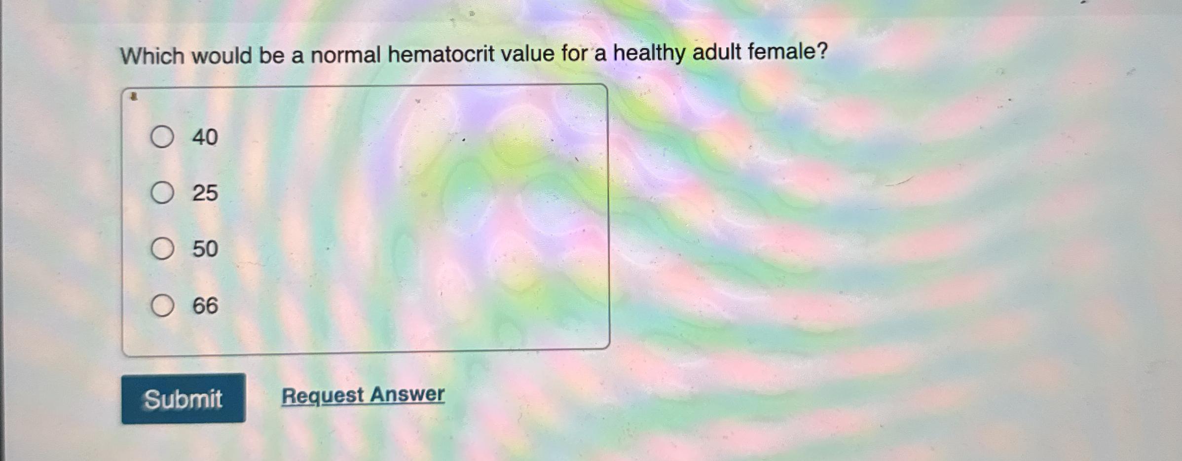 Solved Which would be a normal hematocrit value for a | Chegg.com