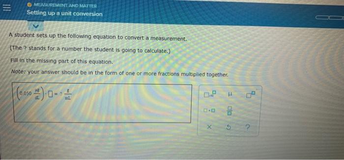 Solved III MEASUREMENT AND MATTER Setting up a unit | Chegg.com