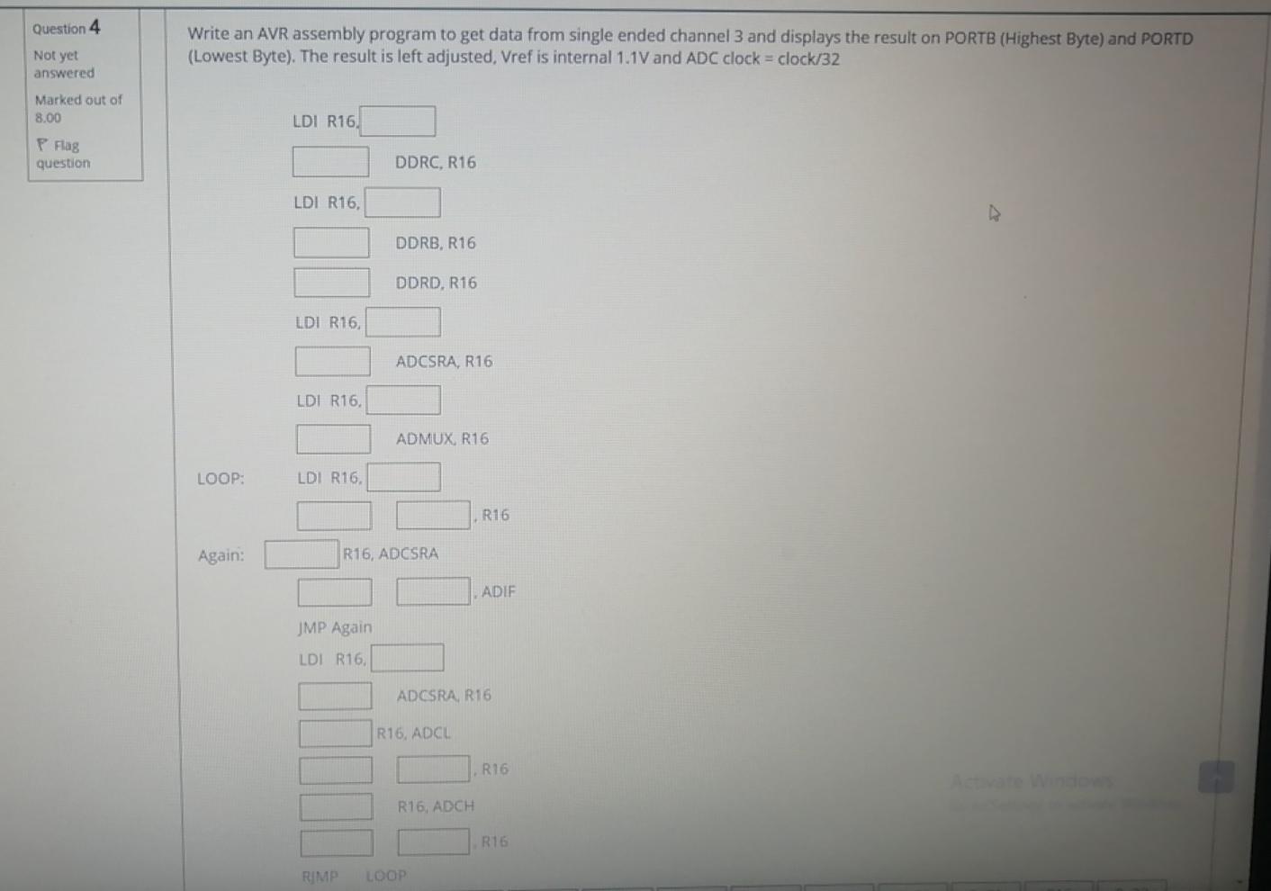 Solved Question 4 Write An Avr Assembly Program To Get Data