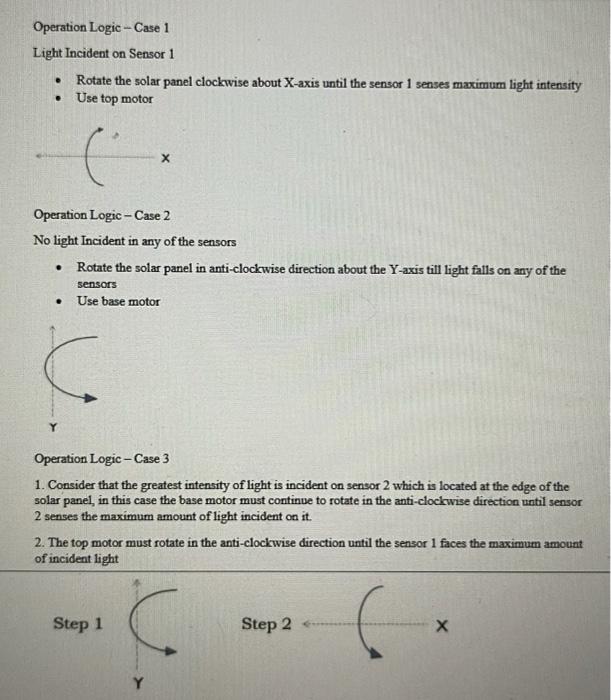 Solved please help im using 2 servos and i have 3 cases to | Chegg.com