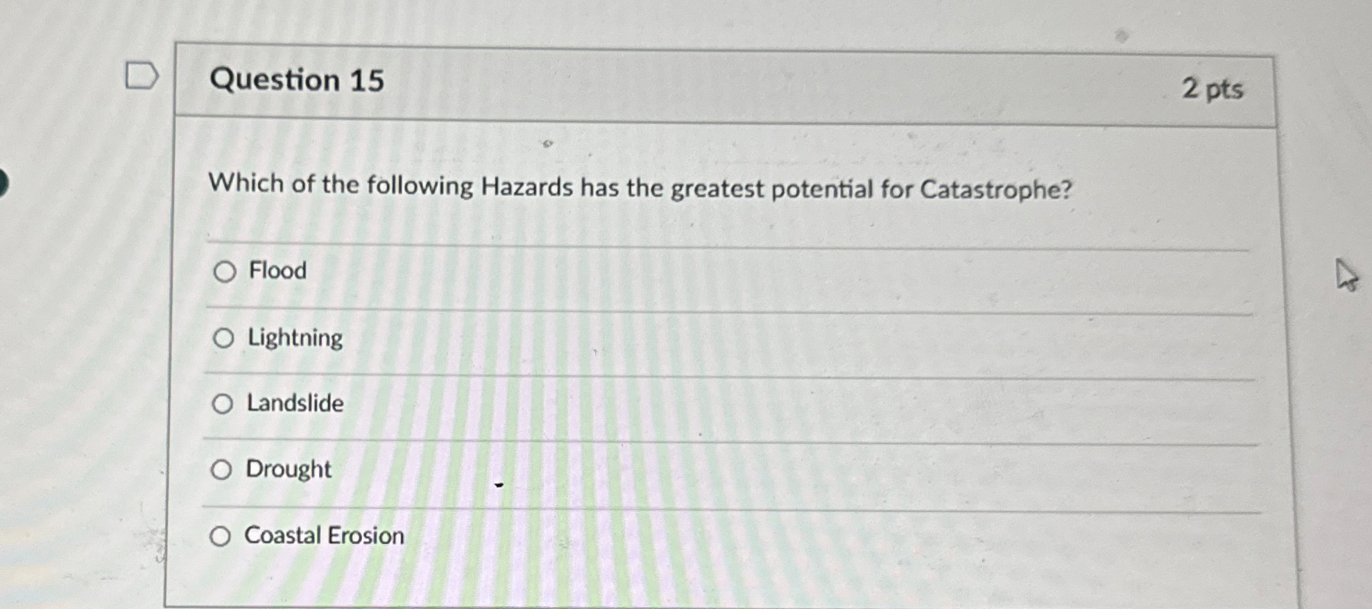 Solved Question 152 ptsWhich of the following Hazards has | Chegg.com Solved Question 152 ptsWhich of the following Hazards has | Chegg.com