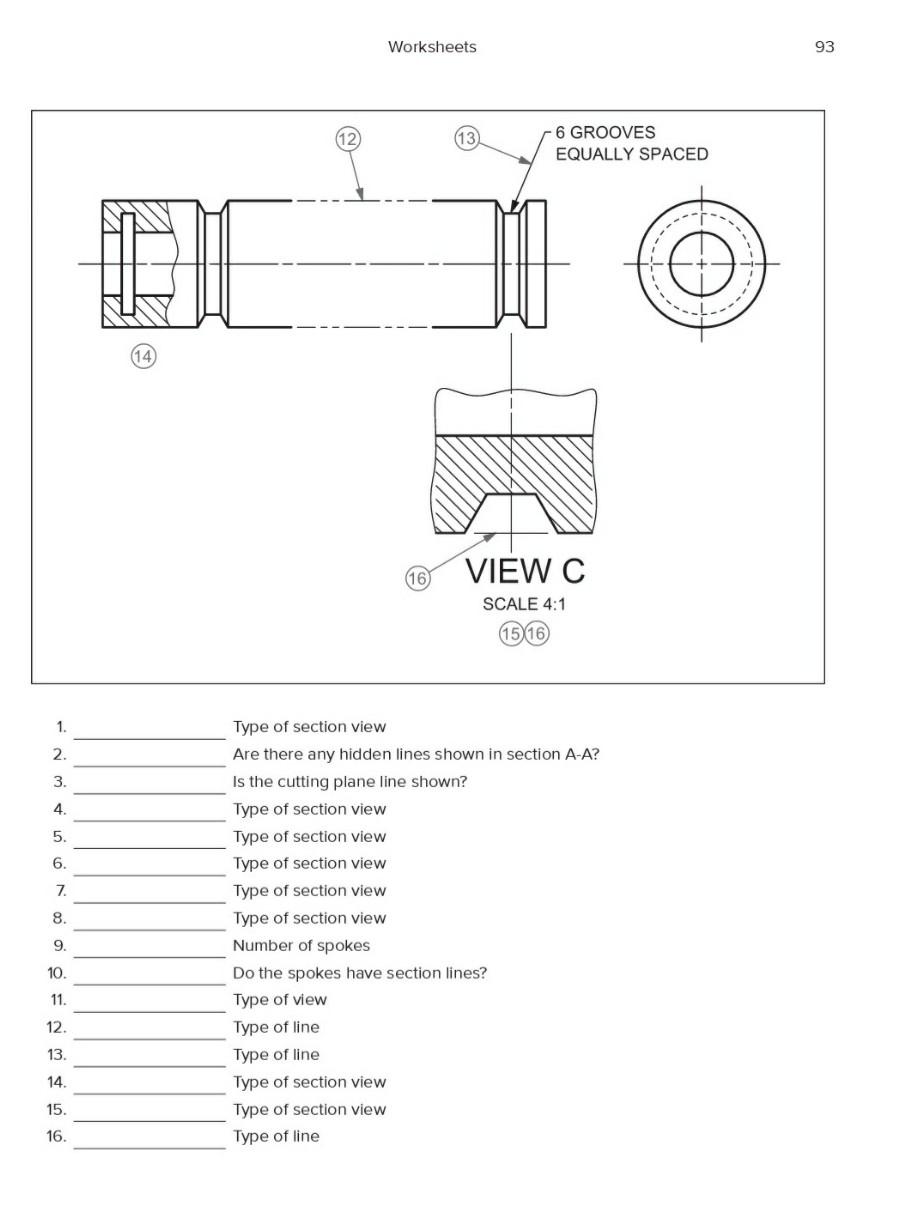Worksheet 4-9 Worksheets 1. Type of section view 2. | Chegg.com