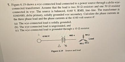 Solved Figure 6.19 ﻿shows a wye-connected load connected to | Chegg.com