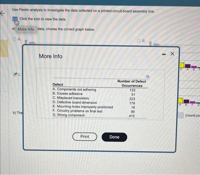 Use Pareto analysis to investigate the data collected | Chegg.com