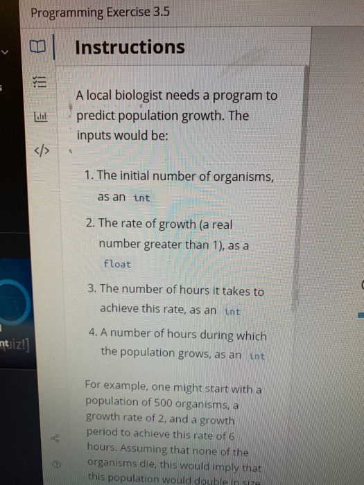 Solved Programming Exercise 3.5 Instructions Tiù 5 A local | Chegg.com Solved Programming Exercise 3.5 Instructions Tiù 5 A local | Chegg.com