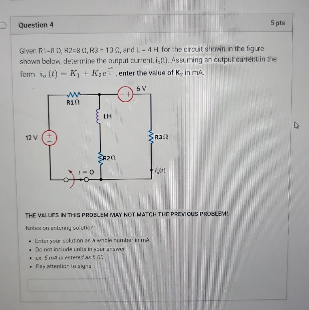 Solved Given R1=8Ω,R2=8Ω,R3=13Ω, and L=4H, for the circuit | Chegg.com