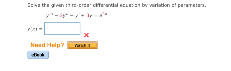 Solved Solve The Given Third Order Differential Equation By