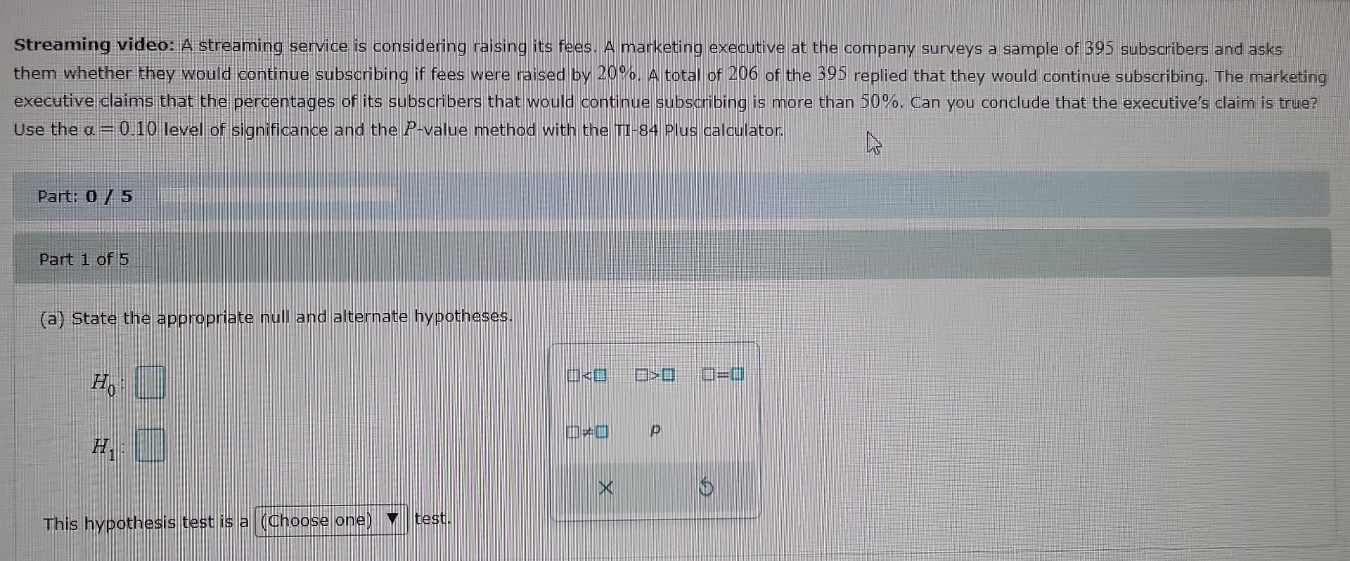 Solved Streaming video: A streaming service is considering | Chegg.com