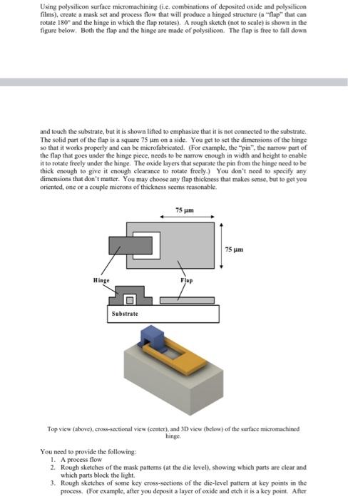 Solved Using polysilicon surface micromachining (i.e. | Chegg.com