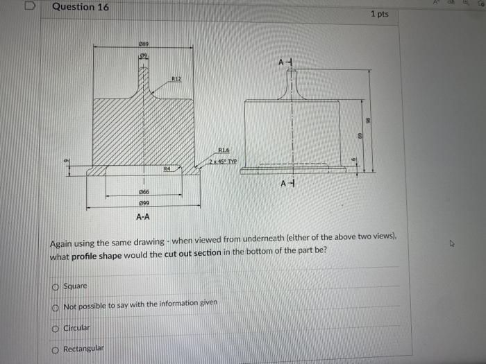 Solved U Question 16 1 pts 2189 A4 R12 R16 2x 45 TYP R4 АН | Chegg.com