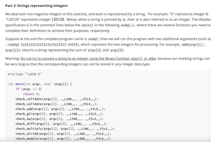 Solved Part 2: Strings representing integers We deal with | Chegg.com