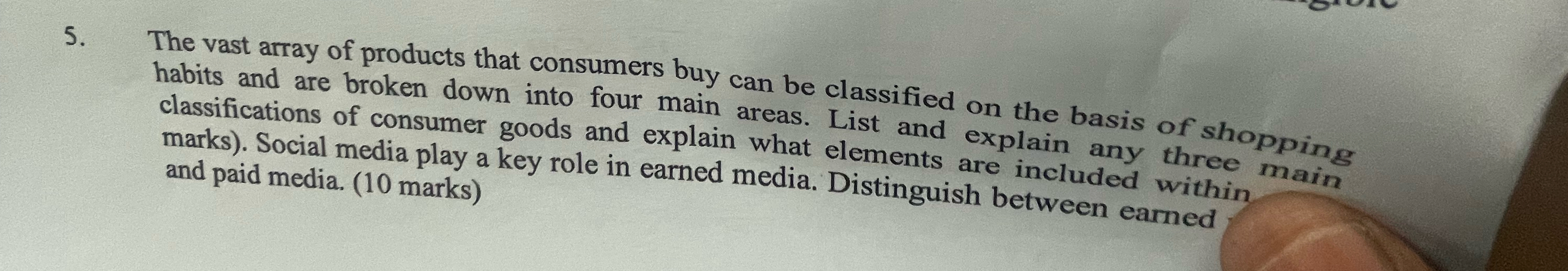 Solved The vast array of products that consumers buy can be | Chegg.com