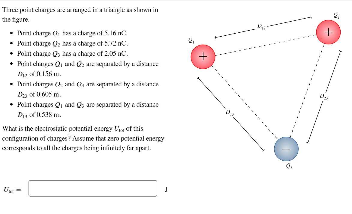 Solved Three point charges are arranged in a triangle as | Chegg.com