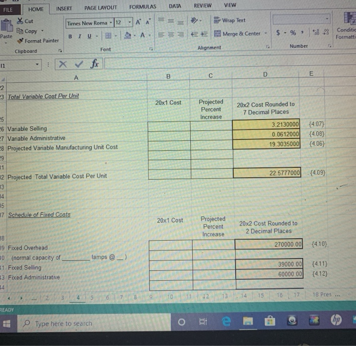 Solved انها 4 PART 1 Fixed and Variable Cost Determinations | Chegg.com