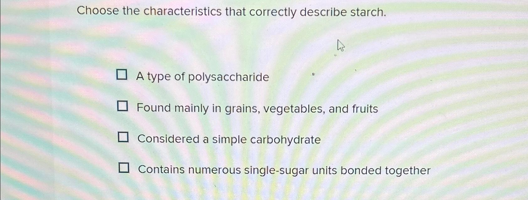 Solved Choose the characteristics that correctly describe | Chegg.com