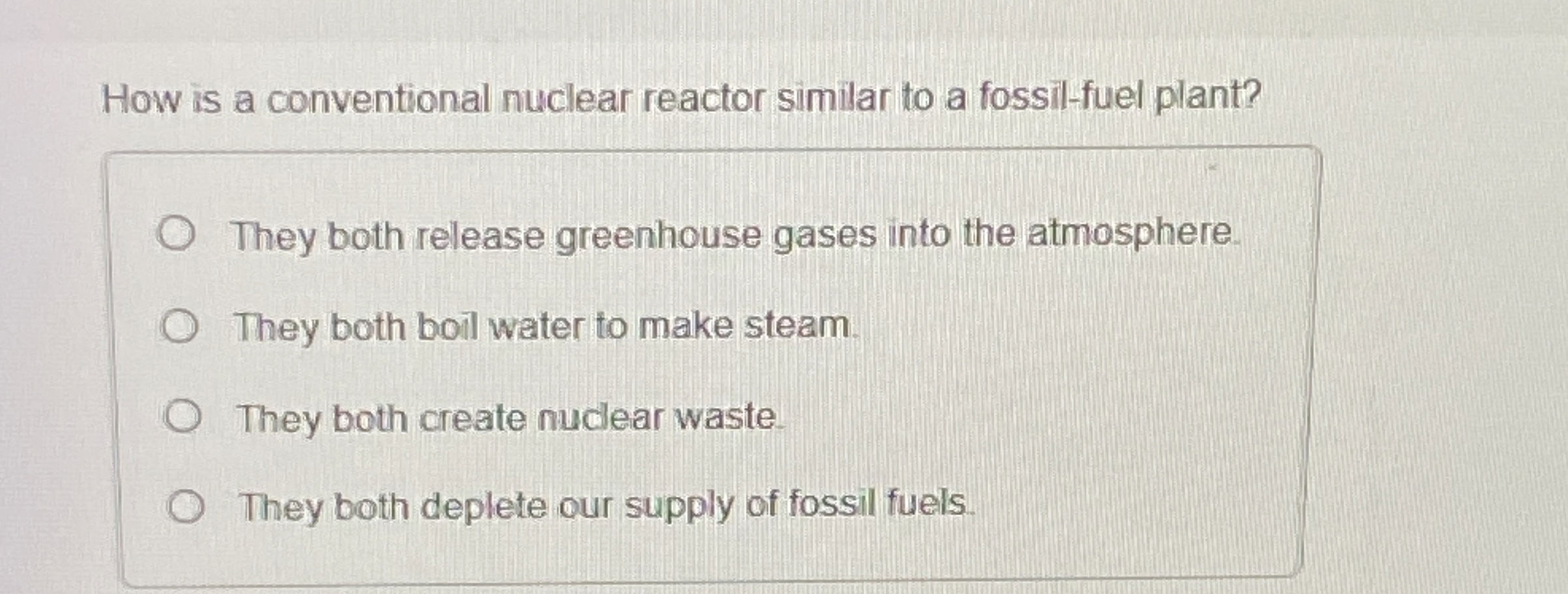 Solved How is a conventional nuclear reactor similar to a | Chegg.com