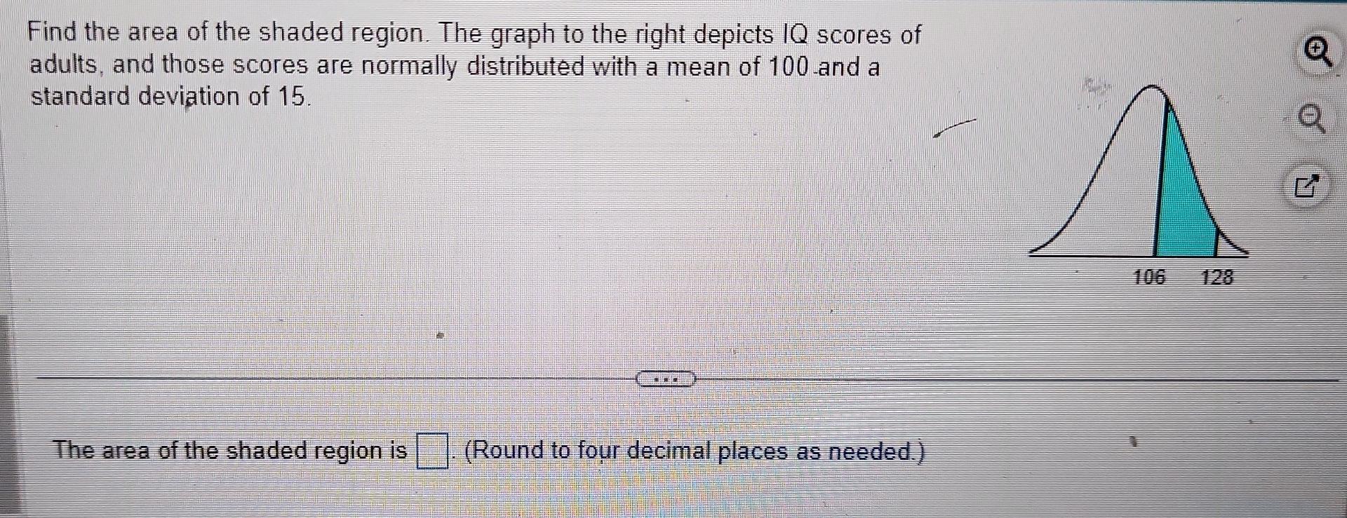 Solved Find the area of the shaded region. The graph to the | Chegg.com