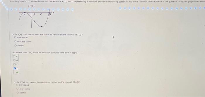 Solved (a) Is f(x) concave up, concave down, or neither on | Chegg.com