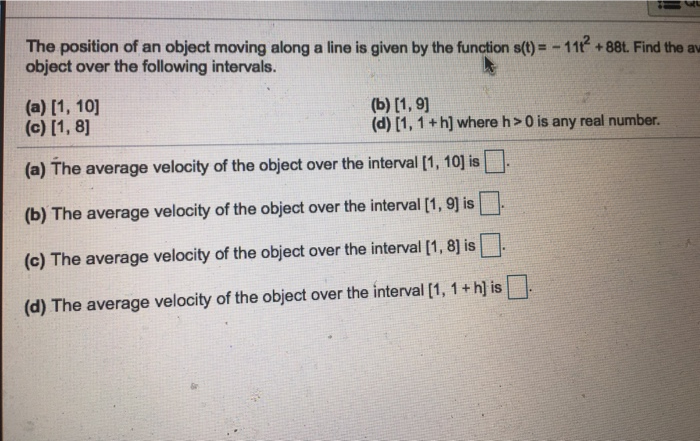 Solved The position of an object moving along a line is | Chegg.com
