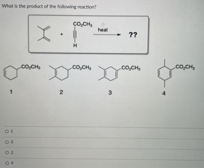 Solved What is the product of the following reaction? CO2CH3 | Chegg.com