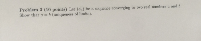 Solved Problem 3 (10 points) Let (ar) be a sequence | Chegg.com