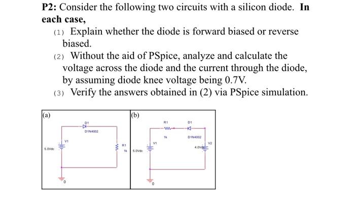 Solved P2: Consider the following two circuits with a | Chegg.com