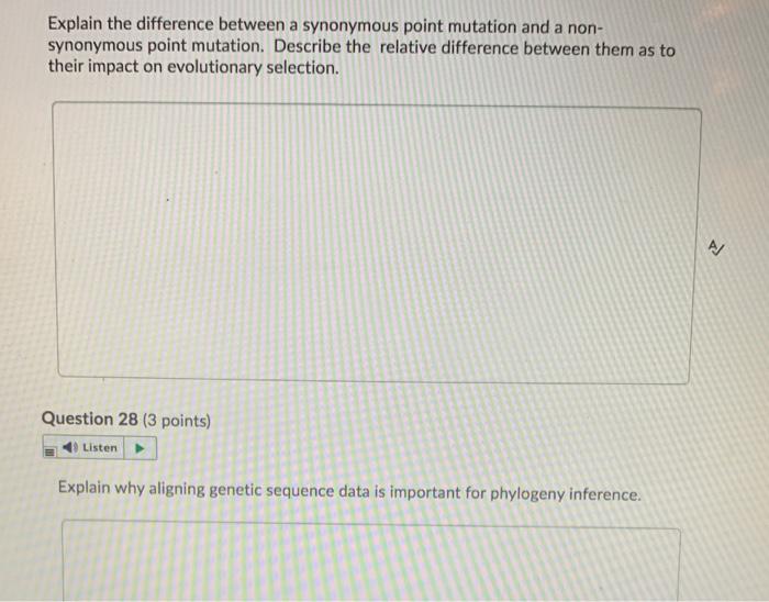 Solved Explain the difference between a synonymous point | Chegg.com