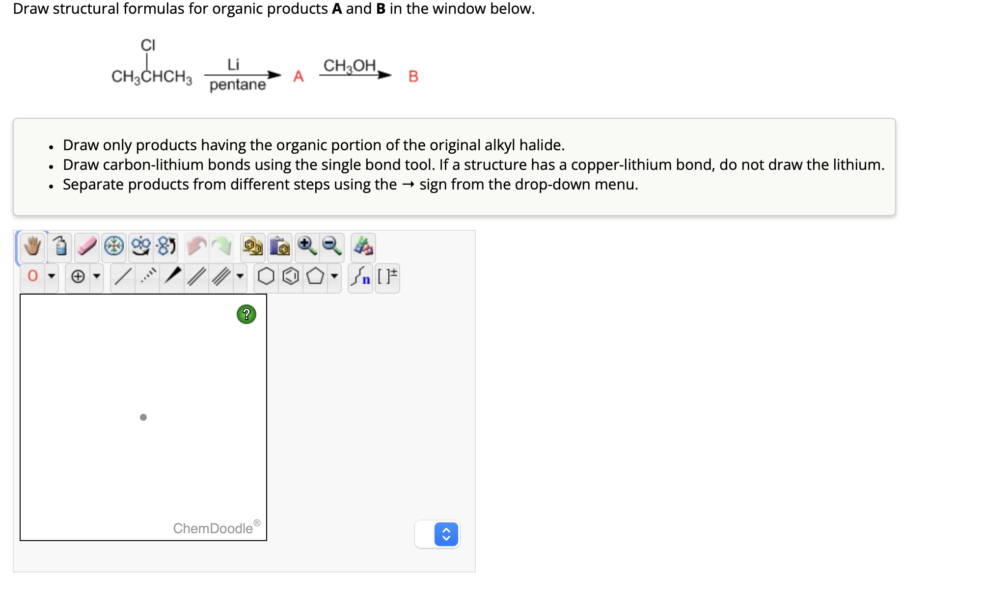Solved Draw structural formulas for organic products A and B | Chegg.com