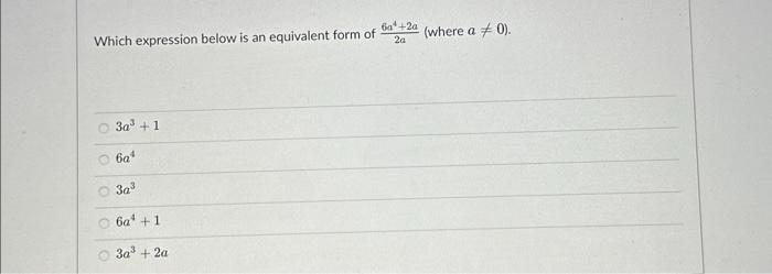 Solved Which expression below is an equivalent form of | Chegg.com