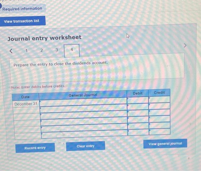 Solved Journal entry worksheet Prepare the entry to | Chegg.com