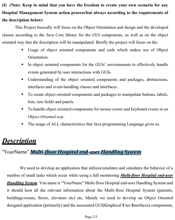 Solved Description"YourName" Multi-floor Hospital end-user | Chegg.com