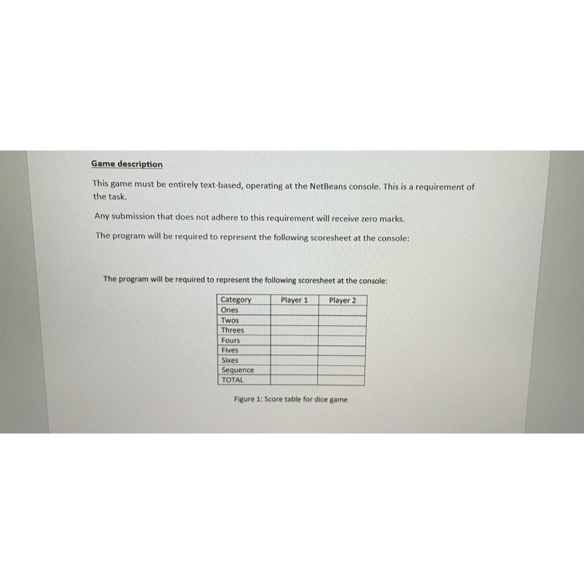 Solved Game description This game must be entirely | Chegg.com