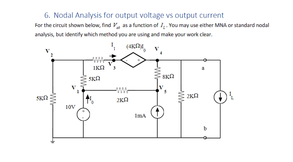 Solved Nodal Analysis for output voltage vs output current | Chegg.com