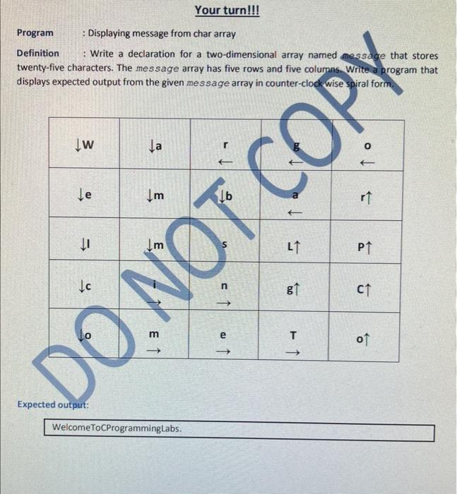 Solved Program Displaying Message From Char Array