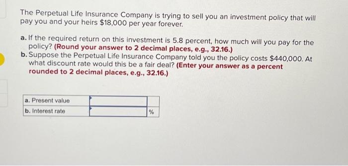 Solved The Perpetual Life Insurance Company is trying to | Chegg.com