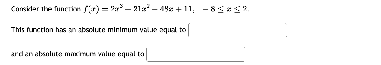 Solved Consider the function | Chegg.com