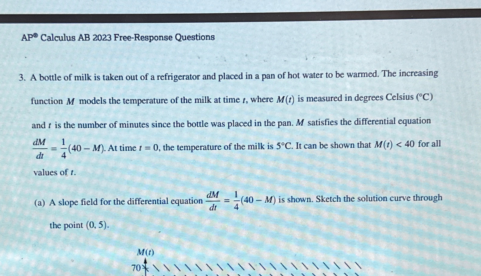 Solved AP` ﻿Calculus AB 2023 ﻿Free-Response Questions3. ﻿A | Chegg.com