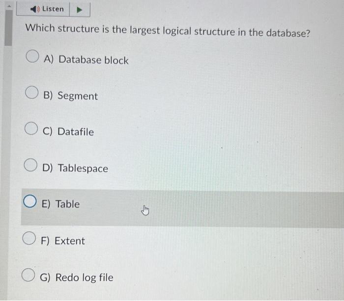 Solved When it comes to read-only tablespaces, which of the | Chegg.com