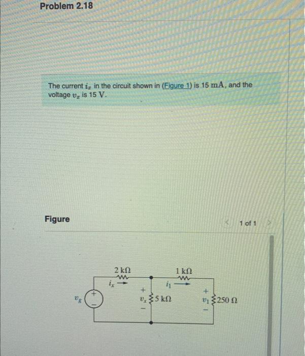 Solved The current ix in the circuit shown in (Figure 1 ) is | Chegg.com