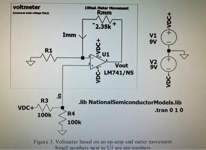 Solved voltmeter (node voltage >> 1000A Meter Movement Rmm | Chegg.com