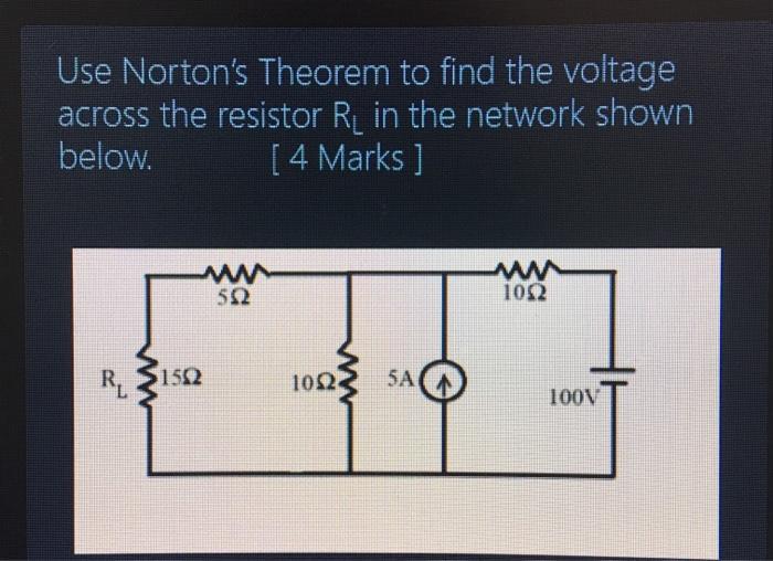 Solved Use Norton's Theorem to find the voltage across the | Chegg.com