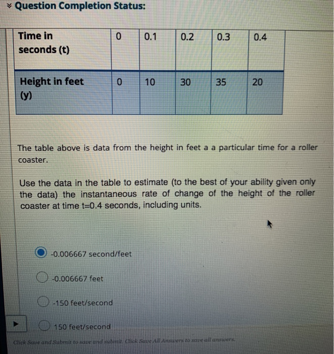 Solved Question Completion Status: 0 0.1 0.2 0.3 0.4 Time in | Chegg.com