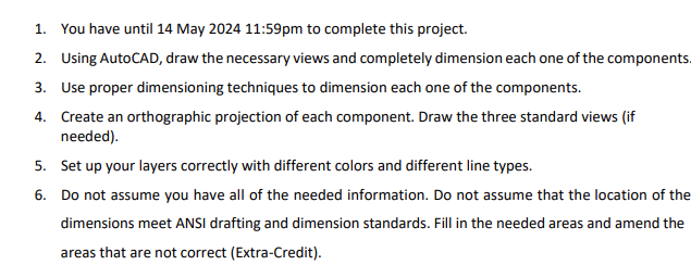 Solved Using AutoCAD, draw the necessary views and | Chegg.com