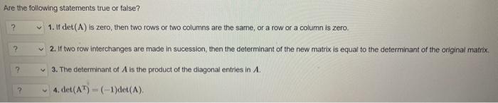 Solved Are the following statements true or talse? 1. If | Chegg.com