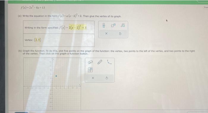 Solved (b) Graph the function. To do this, plot five points | Chegg.com