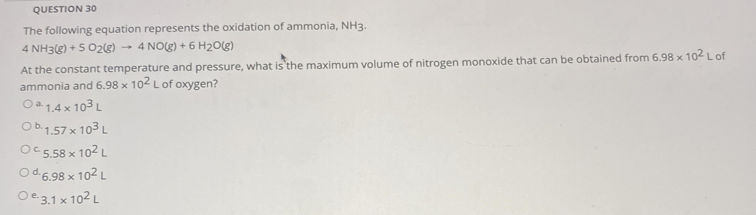 Solved QUESTION 30The following equation represents the | Chegg.com