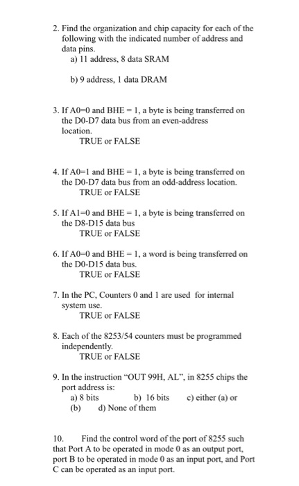1. Design a 8253/54 programmable Interval timer so | Chegg.com