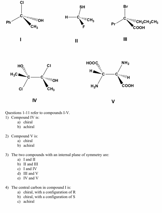 Solved SH Br MUOH н-сочисн, CICH,CH2CH3 Ph Pr CH3 F COOH II | Chegg.com