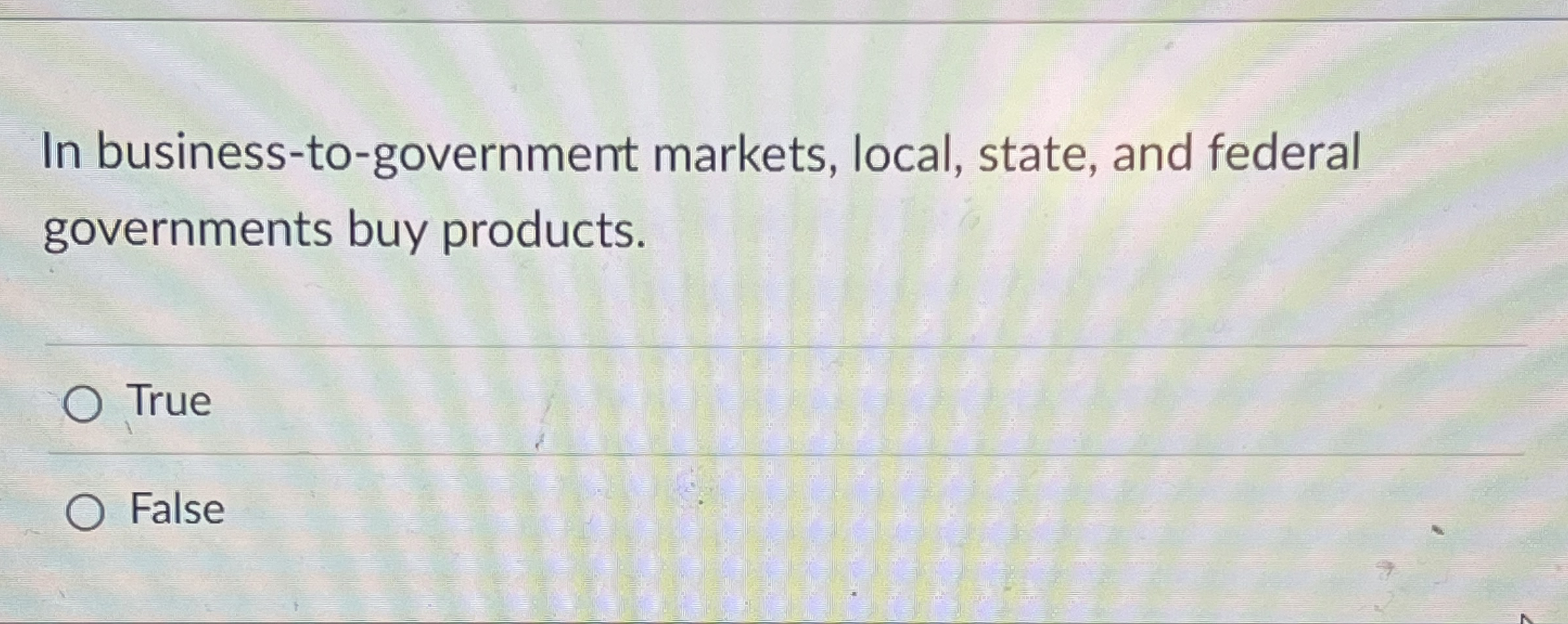 Solved In business-to-government markets, local, state, and | Chegg.com