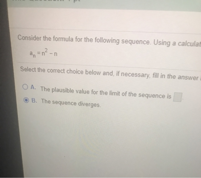 Solved Consider the formula for the following sequence. | Chegg.com